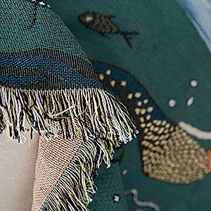 shlutesoy Throw Blankets, Throw Blanket, Mermaid Fish Ocean Tassel Sofa Cover Couch Chair Throw Blanket Carpet Tapestry 180cm x 230cm