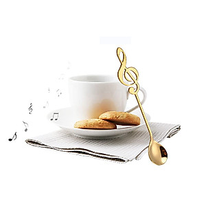 Music Tea Spoons Set Music Spoon 2 Pcs Stainless Steel Coffee Spoon 2Colors Dessert Ice Cream Spoons Gift Flatware