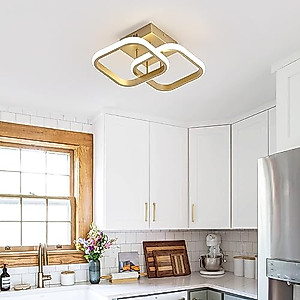 AMZASA Gold Hallway Light Modern LED Ceiling Light Mini Close to Ceiling Lamp for Balcony Corridor Closet Bedroom Bathroom Kitchen 4000K Neutral Light