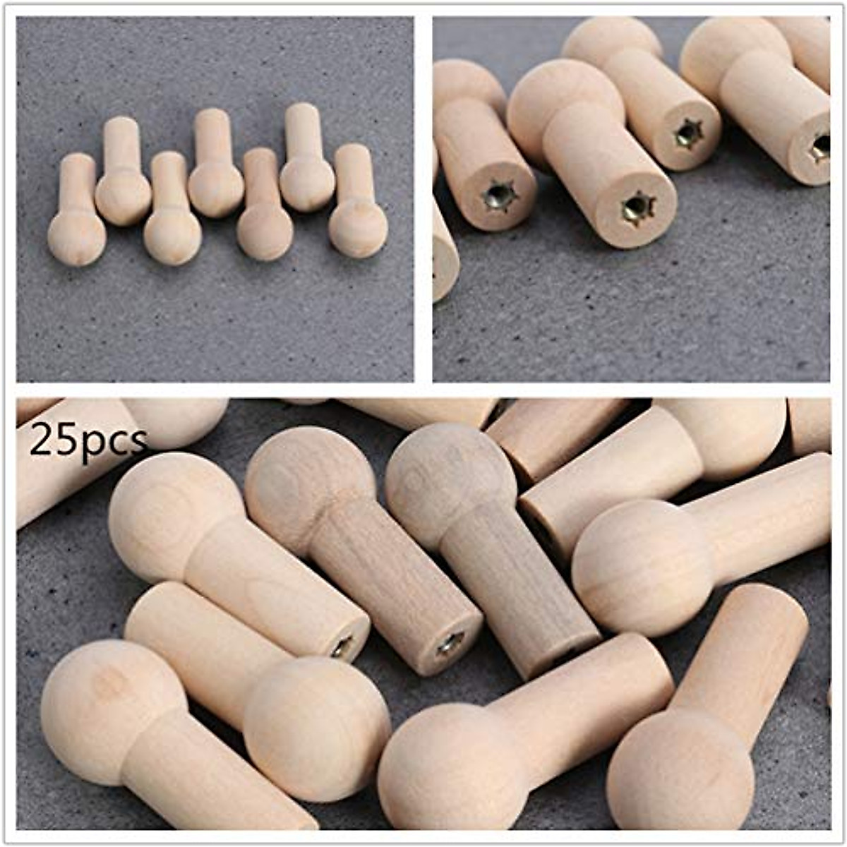 DOITOOL 8pcs Wood Shaker Pegs Unfinished Wooden Peg Hooks Hanger for Coat Wall Racks Hanging Towels Organizing Cups Mugs Headphone 51mmx23mmx15mm