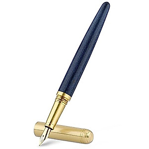 Cobee® Wooden Fountain Pens, Handcrafted Wood Fountain Pen Vintage Luxury Pen 0.5mm Fine Point Pen Business Pen Smooth Writing for Journaling Calligraphy Gift Supplies(Blue)