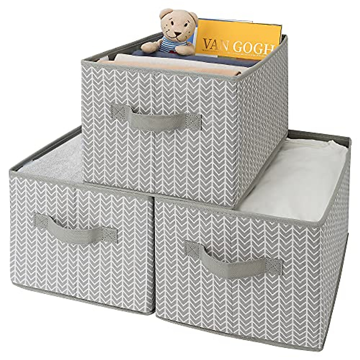 GRANNY SAYS Bundle of 2-Pack Hanging Shelves for Closet & 3-Pack Wardrobe Storage Bins