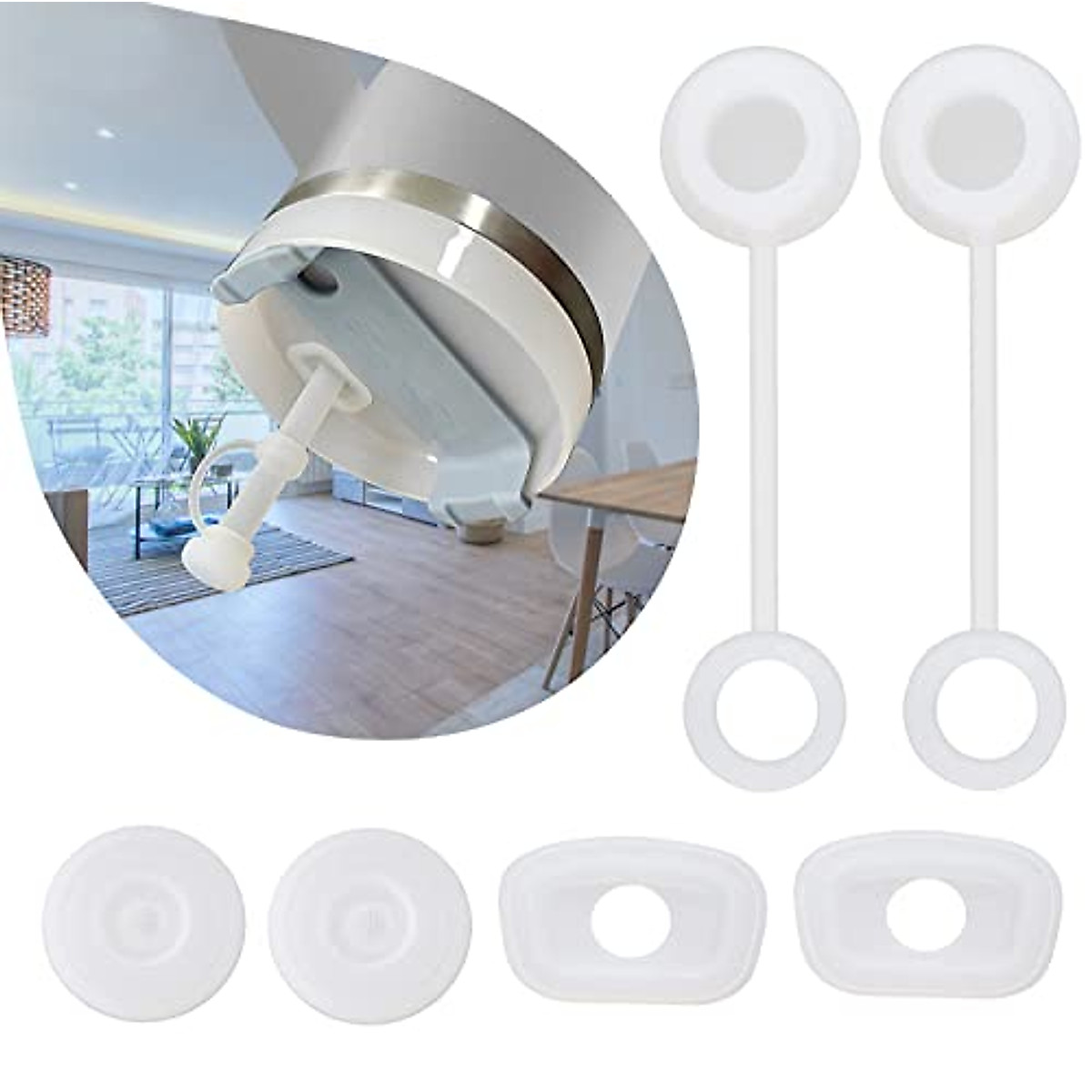 6pcs Spill Proof Stopper, Compatible with Stanley Cup 1.0 40oz/ 30oz, Tumbler Accessories, Including 2 Straw Cover Cap, 2 Square Spill Stopper and 2 Round Leak Stopper