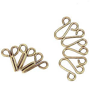 Sheens 10Set 28MM/1.1in Covered Hook & Eye Closures for Bra and Clothing Over Coat Underwear(Bronze)