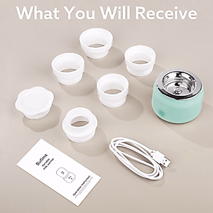 Bufims Portable Bottle Warmer, Fast Heating Travel-Friendly Leak-Proof Cordless Milk Warmer, with 5 Adapters for All Bottles