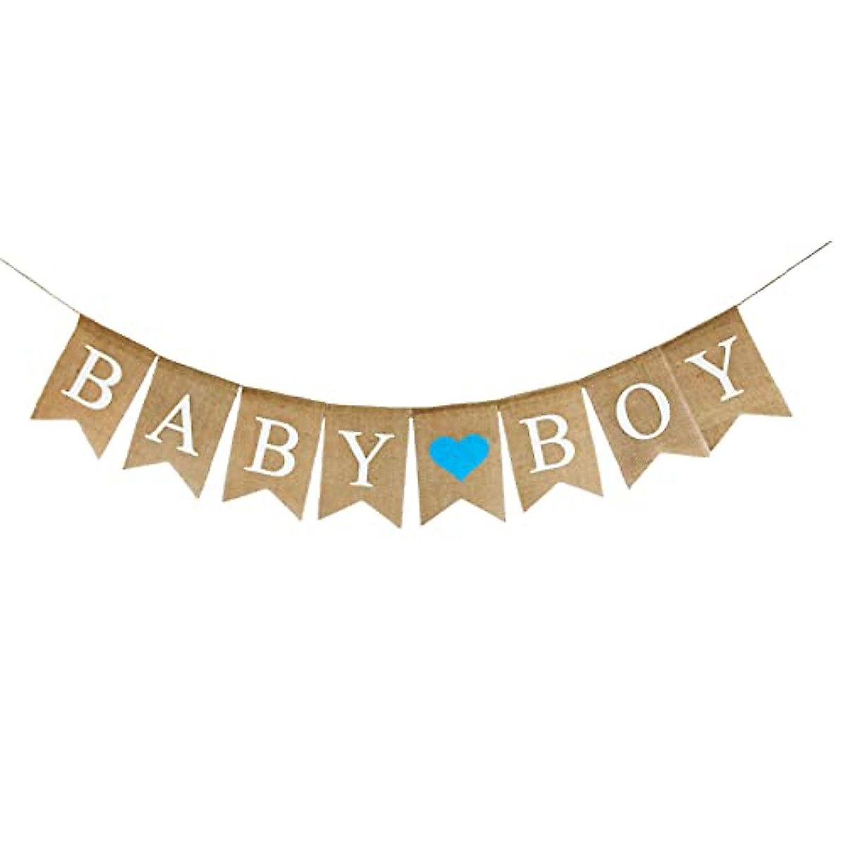 Shimmer Anna Shine BABY BOY and GIFTS Burlap Banner for Baby Shower Decorations and Gender Reveal Party (Blue)
