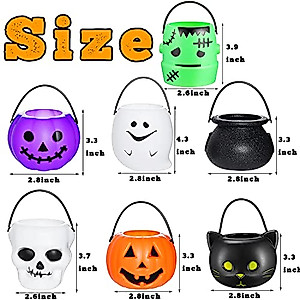14 Pieces Halloween Candy Bucket,Mini Halloween Candy Holder,Pumpkin Ghost Cauldron Candy Bucket for Trick or Treat,Halloween Party Supplies