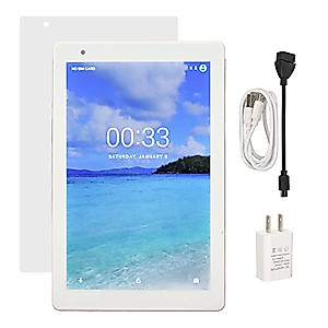 Haofy Call Tablet, 2.4G 5G WiFi 8.1 Inch Tablet 4GB RAM 64GB ROM 100-240V Gold for Reading for Android 10 (US Plug)