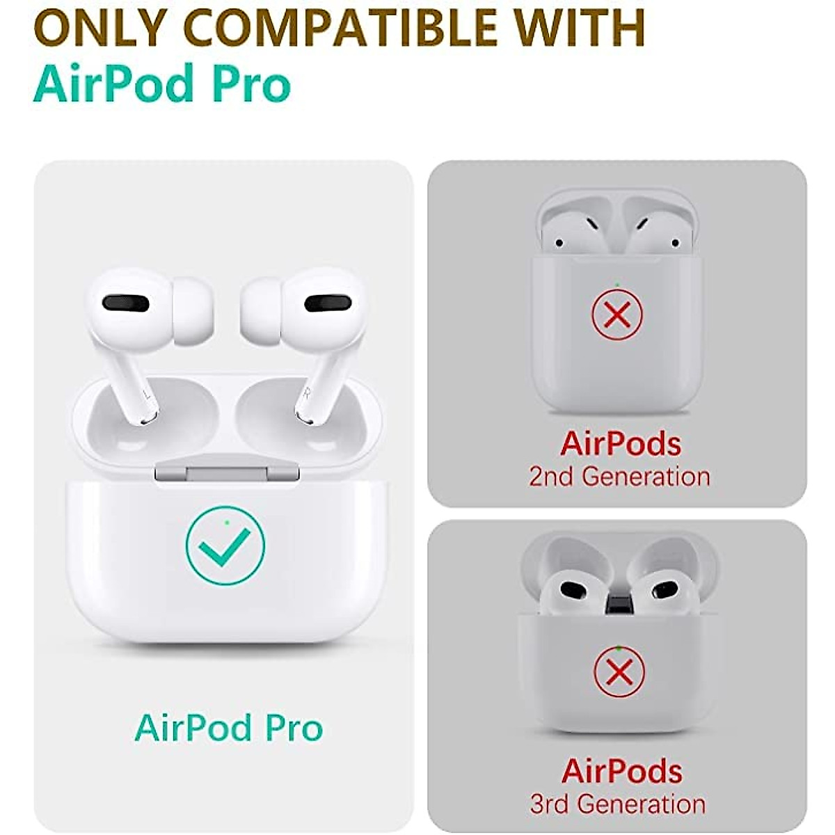 AirPods Pro 2nd Gen Case Cover with Keychain/Full Protective Skin for Apple Airpods Pro/Transparent Cover Compatible w/Airpods Pro and Pro 2 Model/Slim & Stylish Soft TPU Case (Neon Green)