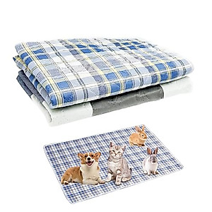 WEWAYKGJ Rabbit Cage Liners, Guinea Pig Bedding Pads Bunny Cage mats Waterproof Reusable Washable Small Animals Cage Liner (2Pcs) (Medium Size)
