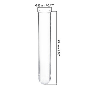 PATIKIL 5ml Plastic Test Tubes with Cork Stoppers, 40Pcs 75x12mm Tubes for Scientific Party Decoration Candy Bead Storage Bath Salt Lab Use, Clear