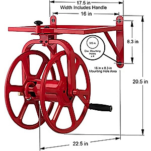 Liberty GARDEN 713 Revolution Multi-Directional Garden Hose Reel, Red