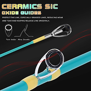 HAUT TON Macaroon-MA Casting Fishing Rods,24Ton 6'0"IM6 Graphite Carbon Fiber Baitcaster Rod,Twin-Tip,Medium Rodpower,Avocado/GR&Mango/YE Fishing Pole