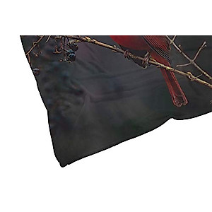 Swono Red Bird Throw Blanket,Northern Cardinal Bird On The Tree Branch Thorw Blanket Soft Warm Decorative Blanket for Bed Couch Sofa Office Blanket 30"X40"