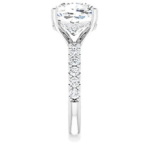 14K Gold Handmade 5 CT Cushion Cut VVS1 Colorless Moissanite Engagement Rings for Women Bridal Set Moissanite Wedding Rings for Gifts (White Gold, 7.5)