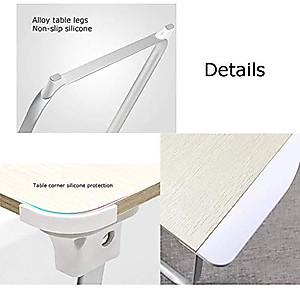 WYKDD Computer Desk - Laptop Desk Bed Desk Folding Student Dormitory Desk Bedroom Bay Window Lazy Small Table Anti-Slip Hand Guard Computer Table，65x49x30cm (Color : D)