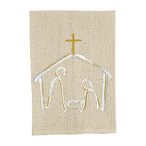 Mud Pie Faith Christmas Painted Towel, Nativity, 21" x 14"