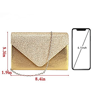 U Scinan Ladies Sparkly Purse Evening Clutch Bags Wedding Prom Party Envelope Crossbody Handbag