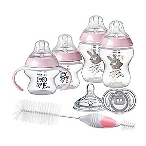 Tommee Tippee Closer to Nature, Newborn Baby Bottle Starter Set – Pink, Girl