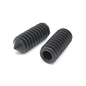 (8 Pieces) 1/4-20x1" Alloy Cone Point Coarse Thread Allen Socket Set Screw Black Oxide