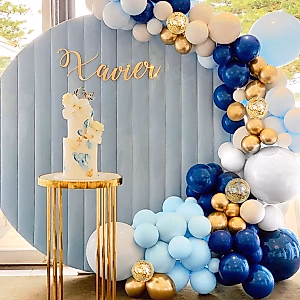 Blue Balloons Arch Garland Kit, 94PCS Blue Gold White Confetti Latex Balloons for Birthday Party Baby Shower Wedding Graduation Backdrop Decorations Party Supplies (Blue Gold)