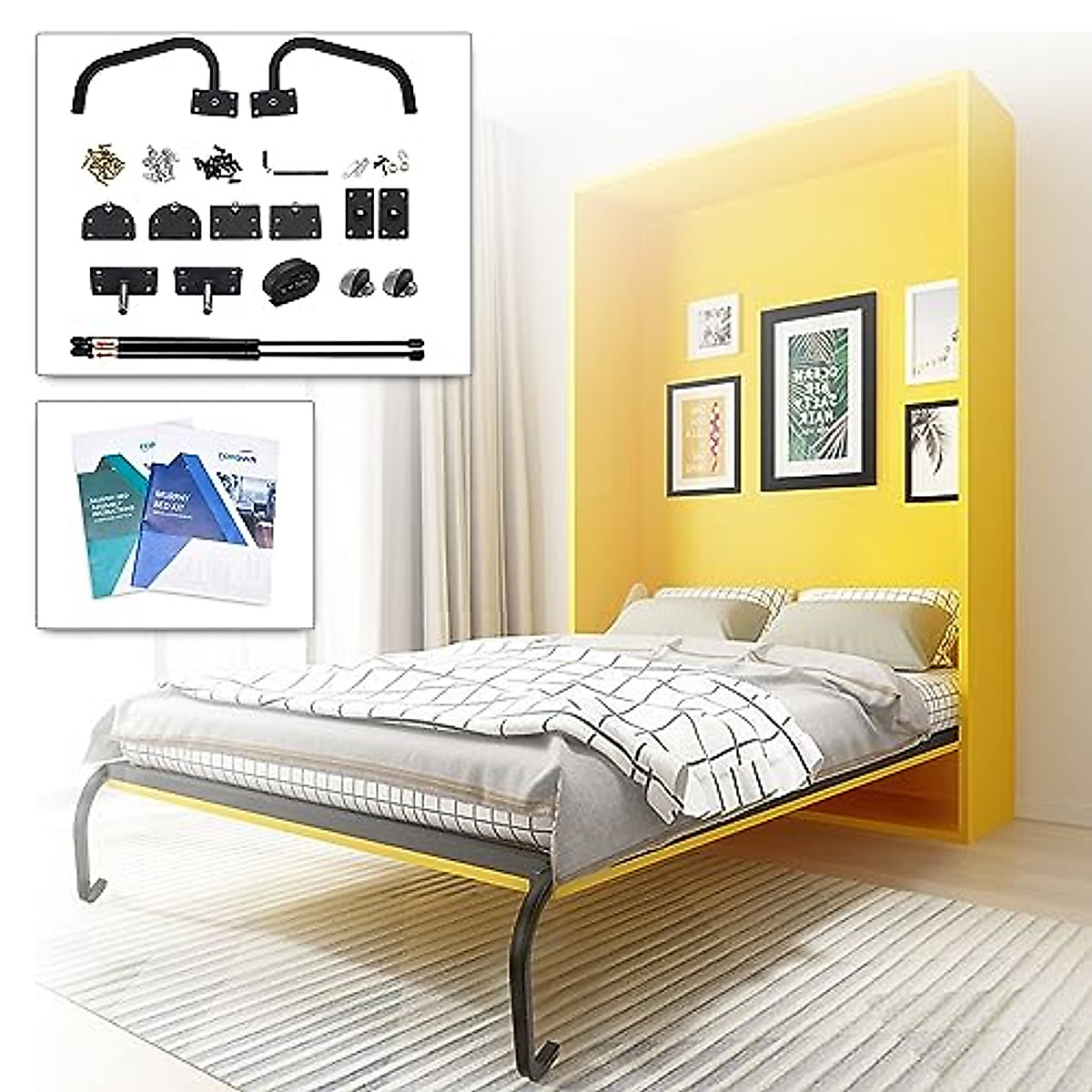 Queen Size Deluxe Murphy Bed Hardware Bed Kit Queen Murphy Bed Kit Queen DIY Murphy Bed Kit Murphy Bed Hardware Kit Queen Size Murphy Bed Hardware Murphy Bed Kit Queen Size Murphy Bed Kit(Vertical)