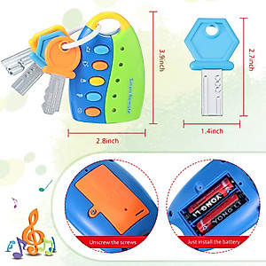 Skylety Musical Smart Remote Key Toy Fake Car Toy Keys with Sound and Lights Fun and Educational Key Toys for Travel Play (Batteries Not Included)