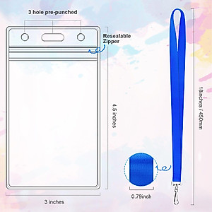 8 Pack Cruise Lanyard with Waterproof ID Card Holder, Colorful Solid Color Durable Lanyard with Badge ID Holder for Badge Card and Carnival Sail (Assorted Rainbow 8 Colors)