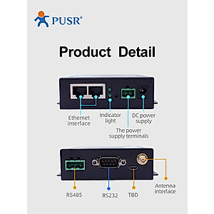 PUSR Industrial WiFi to 2 Ports Ethernet to Serial Converter Supports modbus RTU to TCP rs232 rs485 to WiFi ethernet Server USR-W630