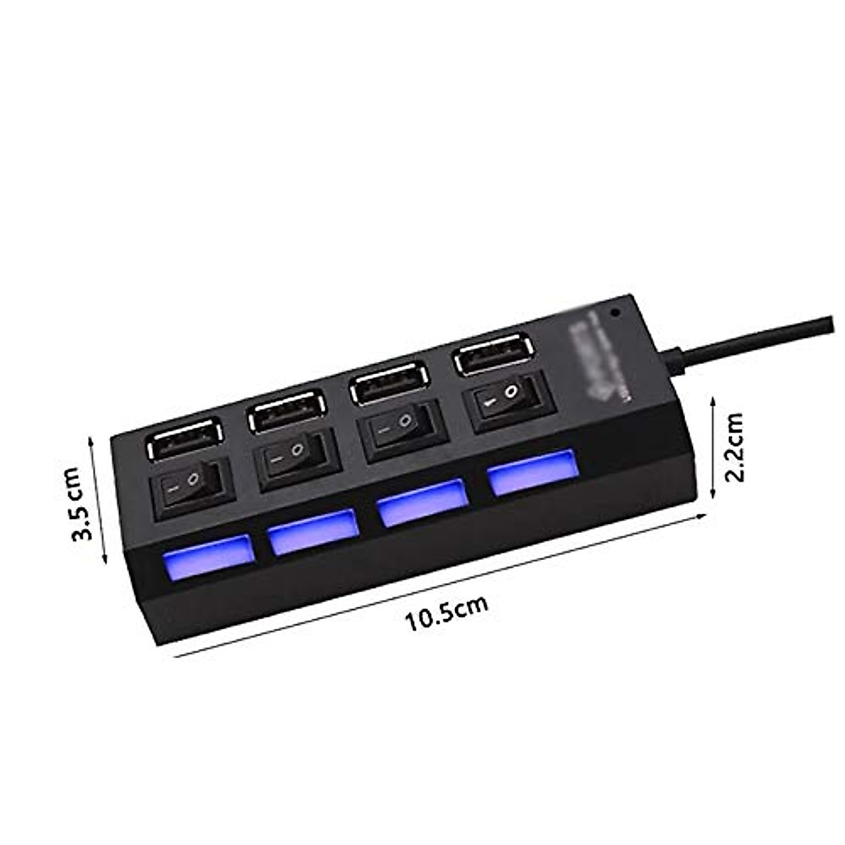 SHYPT USB 2.0 Hub Splitter Hub Use Power Adapter 4 Port Multiple Expander 2.0 USB Hub with Switch for PC
