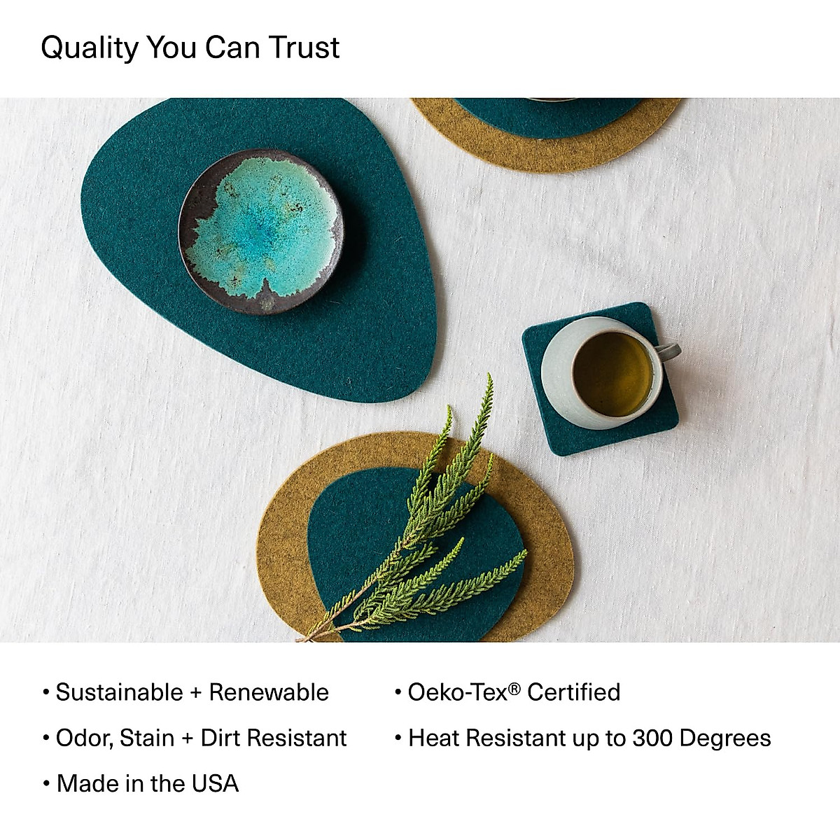 Graf Lantz - Trivets for Hot Dishes - Heat Resistant 100% Merino Wool - Hot Pads for Kitchen, Countertops, Tables, Sizzling Dishes, Pots &amp; Pans - Home Decor, Kitchen Accessories - 8&quot;, Charcoal