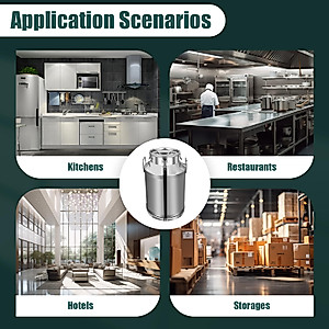 EcoTypee 15.85Gal/60L Milk Can - 201 Stainless Steel Milk Jug,Thick Handle with Sealed Lid Heavy Duty Milk Bucket Wine for Kitchen, Rice Cereal Grain Canisters Container