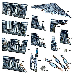 Battle Systems Sci-Fi Terrain - 28mm Modular 3D Space Terrain - Perfect for Wargaming and Roleplaying Tabletop Games - Full Colour Printed 3D 40K Multi Level Building Models (Gothic Ruins)