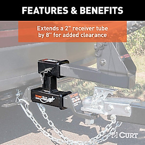 CURT 45792 Dual Receiver Trailer Hitch Ball Mount, 2-Inch, 3,500 lbs