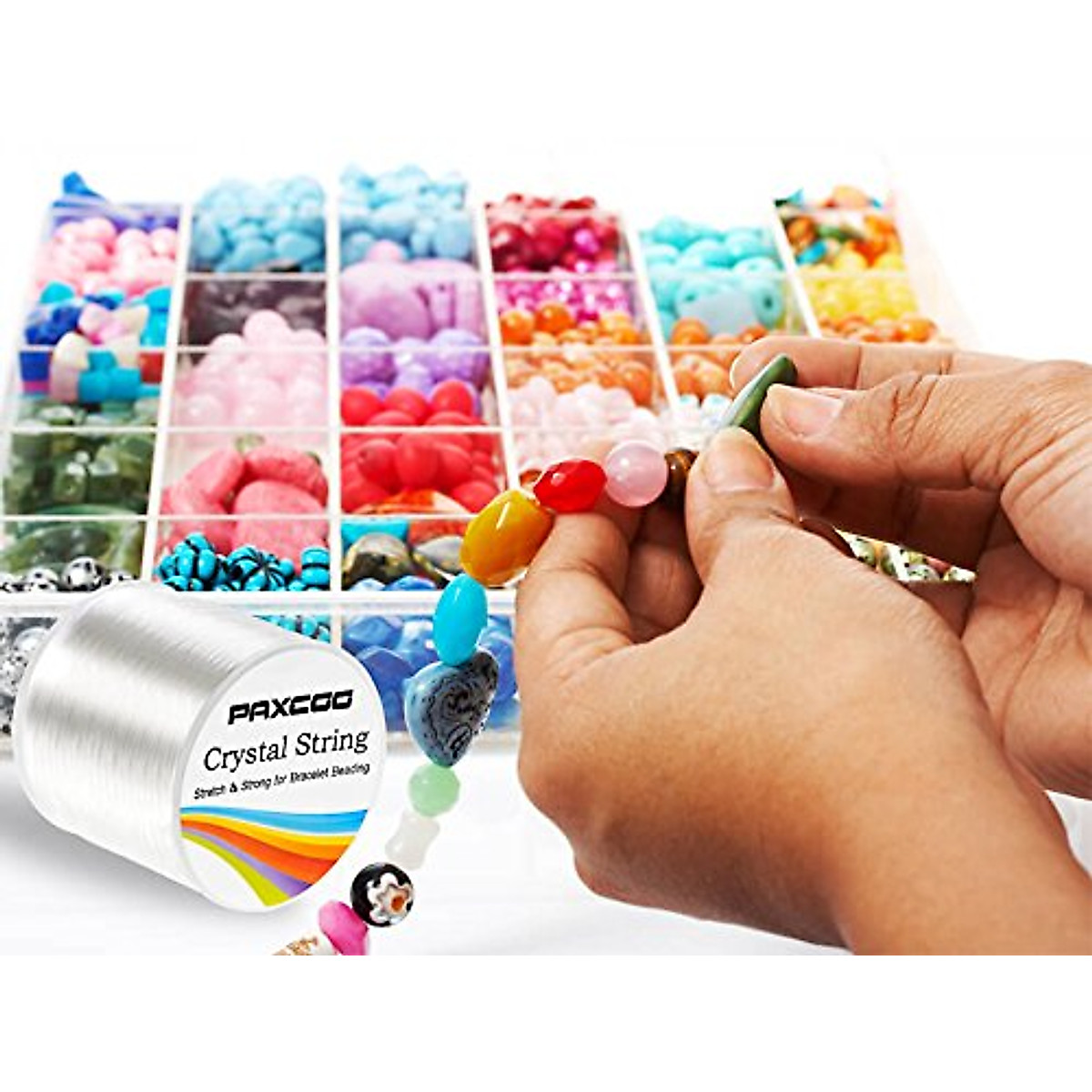 Paxcoo 1.2mm Elastic Stretch String Cord for Jewelry Making Bracelet Beading Thread