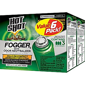 Hot Shot Fogger With Odor Neutralizer, Kills Roaches, Ants, Spiders & Fleas, Controls Heavy Infestations, 3 Count, 2 Ounce Pack of 2