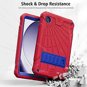 SIBEITU Case for Galaxy Tab A9 Plus 11 Inch 2023 with Screen Protector & Stand for Kids | Rugged Protective for A9+ Tablet Case SM-X210/X216/X218, Dark Red