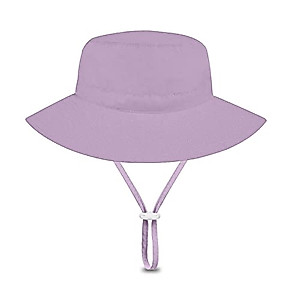Protective Baby Sun Hat with UPF 50+ Protection Adjustable Infant Summer Beach Bucket Hats for Boy & Girl Breathable Toddler Swim Pool Play Sunhat with Wide Brim 2-5 Years Lavender (50-54 cm)