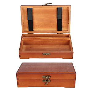 Art Supply Wooden Storage Box, Artist Tool and Brush Storage Box with Locking Clasp for Pastels Pencils Pens Markers Brushes Storage