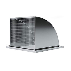 LXLTL Wall-Mountable Bull-Nose Vent, Vent Cowl 304 Stainless Steel Air Vent Louvers Cover Chimney Cowl Cap with Louvres Built-in Fly Screen Mesh Vent Cowl,8 inches