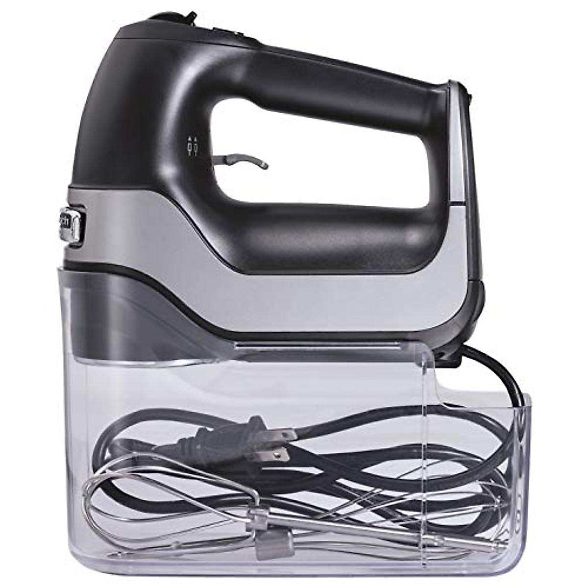 Hamilton Beach Professional 5-Speed Electric Hand Mixer with High-Performance DC Motor, Slow Start, Snap-On Storage Case, Stainless Steel Beaters & Whisk, Black (62651)