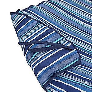 Sunnydaze Polyester Quilted Hammock Pad and Pillow Set Only - Durable Outdoor Rope Hammock Accessories - Replacement Hammock Pad - Breakwater Stripe