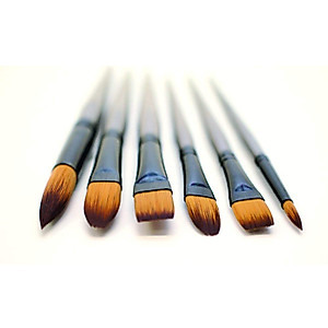 Mont Marte Gallery Series Acrylic Brush Set, 6 Piece. Selection of Synthetic Hair Paint Brushes Suitable for Acrylic Painting