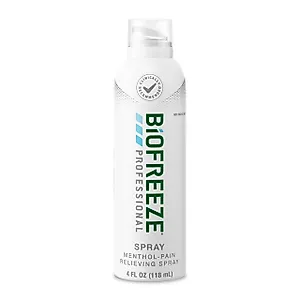Biofreeze Professional Menthol Pain Relieving Spray 4 FL OZ Colorless Aerosol Spray For Pain Relief Associated With Sore Muscles, Arthritis, Simple Backaches, And Joint Pain (Packaging May Vary)