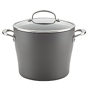 Anolon Allure Hard Anodized Nonstick Cookware Pots and Pans Set, 12 Piece, Dark Gray