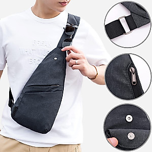 Tealots Sling Bag Small Crossbody Chest Bag, Anti-Thief Personal Pocket Bag, Shoulder Backpack Travel Daypack for Men Women (Dark Grey)