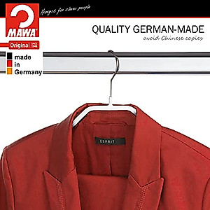 Mawa by Reston Lloyd Silhouette Non-Slip Space Saving Hanger with Skirt Hooks, Style 41/FRS, Set of 5, White