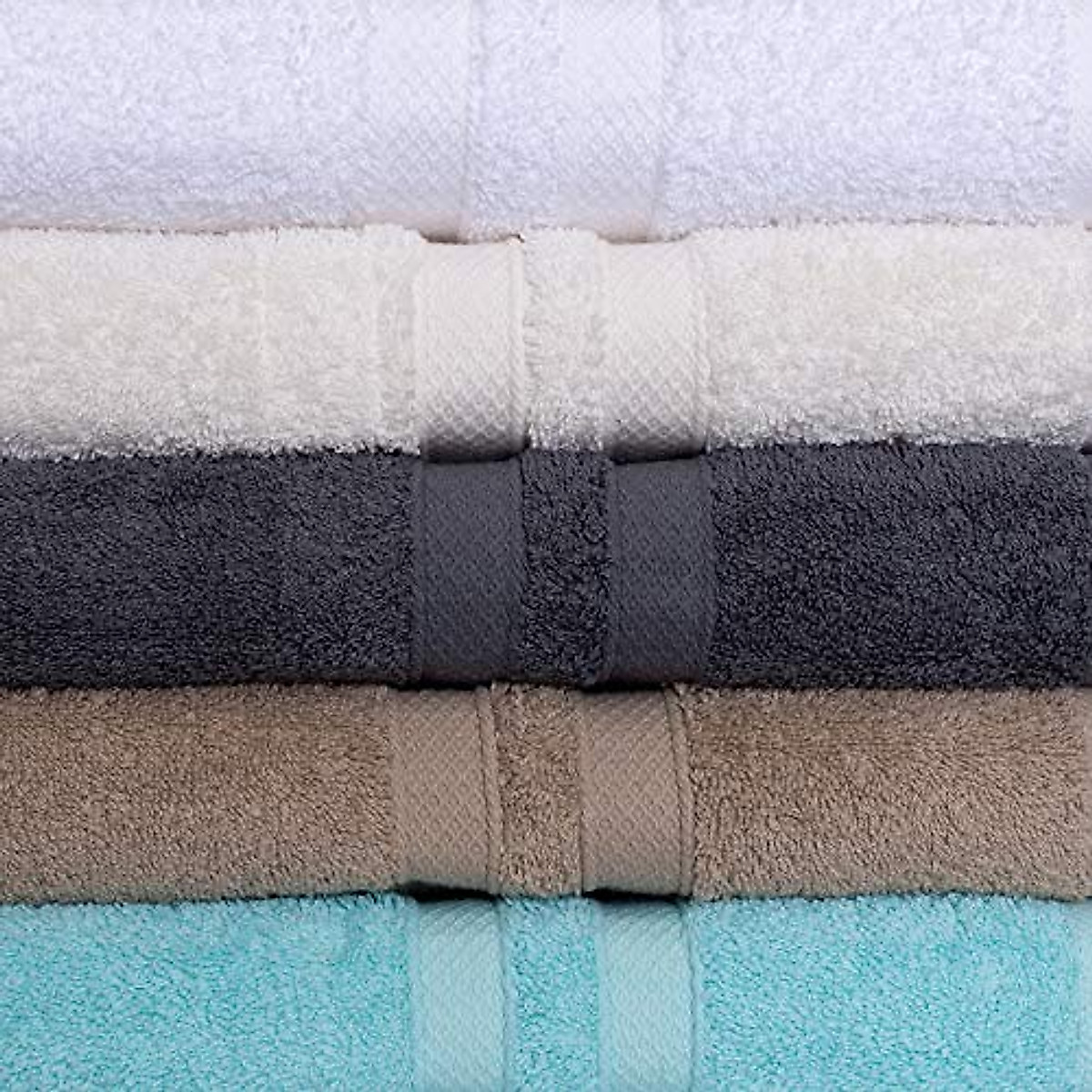 GREEN LIFESTYLE Luxury 8-Piece Towel Set Includes 2 Extra Large Bath Towels, 2 Hand Towels, and 4 Washcloths Ringspun Cotton is Extra Absorbent and Super Soft ( Teal )