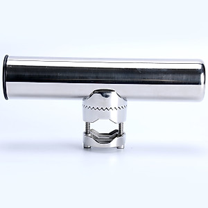 Amarine Made 4Pcs Marine Grade Stainless Steel Rail Mounted Clamp on Fishing Rod Holder for Rails 1" to 1-1/4"