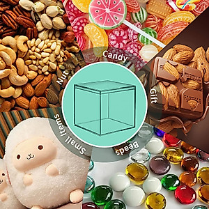 Hewomate Acrylic Boxes for Display, 3.9x3.9x3.9 Inches 4 Pack Clear Plastic Acrylic Favor Boxes, Small Acrylic Box with Lid, Square Cube Storage Containers for Candy Jewelry Pill and Tiny Item